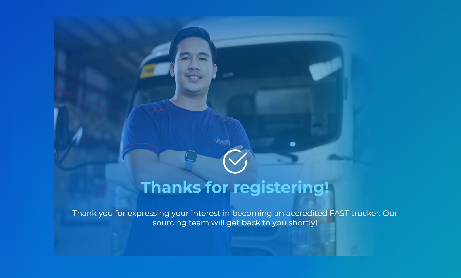 Truck Sourcing - Thank You - FAST Logistics Group